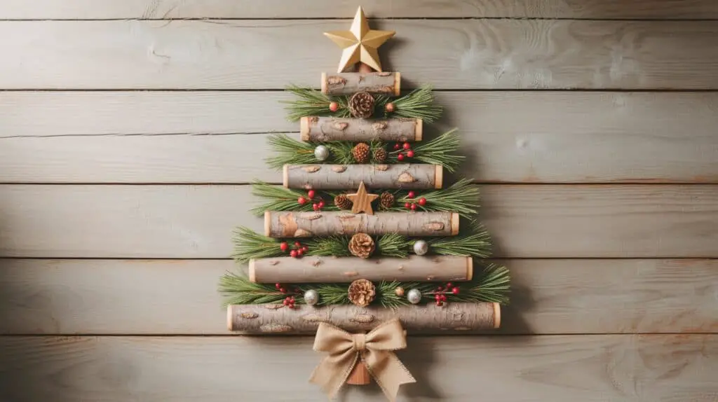 How to Make a Rustic Log Christmas Tree Using Natural Wood & Simple ...